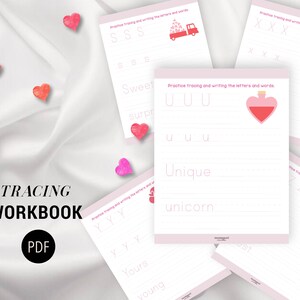 VALENTINE'S DAY Tracing Pages Handwriting Practice Workbook | Fun ...