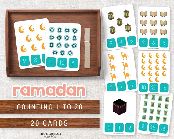 RAMADAN Counting 1 to 20 Kindergarten Printable Worksheet | Etsy
