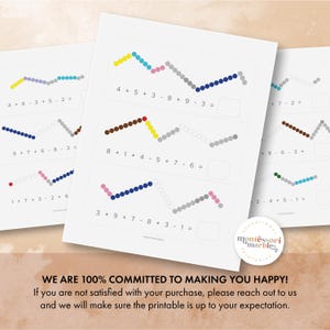 MONTESSORI SNAKE GAME Addition and Subtraction Workbook Bundle ...