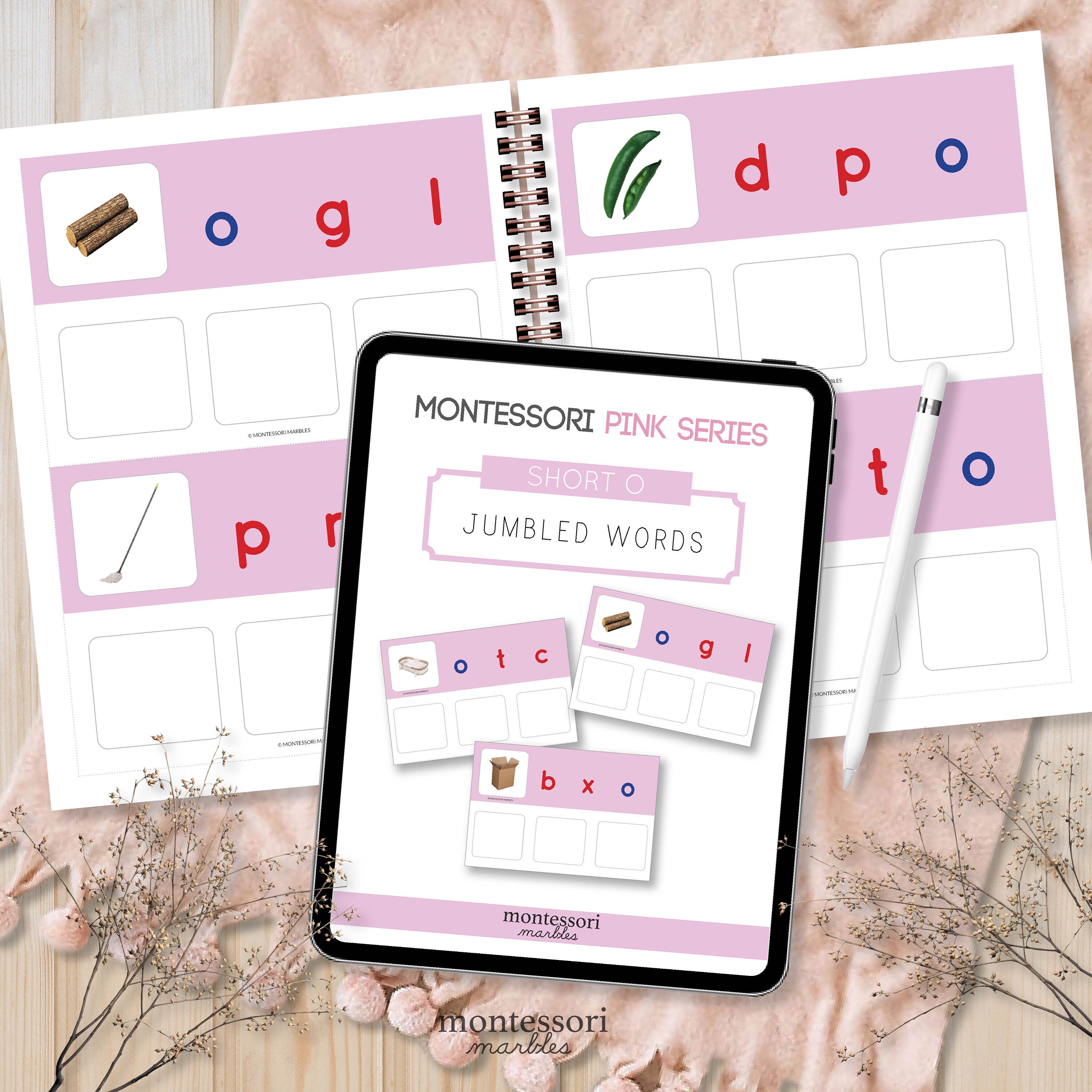 Montessori Pink Series Jumbled Word Cards for Short O - Etsy