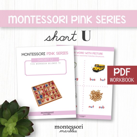MONTESSORI PINK SERIES Workbook Short U Printable for PreK | Etsy
