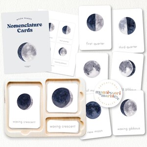 MOON PHASES Montessori Nomenclature Cards | Montessori at Home ...