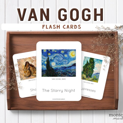 Vincent Van Gogh Flash Cards Famous Artists Famous | Etsy