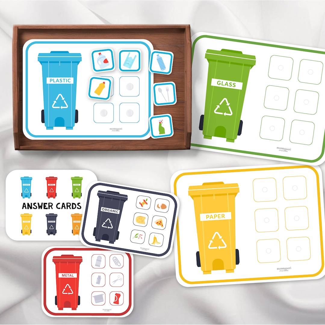 EARTH DAY RECYCLABLE Sorting Cards Montessori Inspired Printable ...