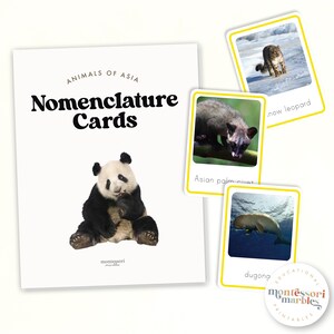 ANIMALS OF ASIA Montessori Nomenclature Cards | Nature-based Learning ...