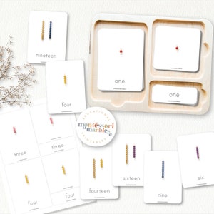 MONTESSORI GOLDEN BEADS Nomenclature Cards in Words | Kindergarten Math ...