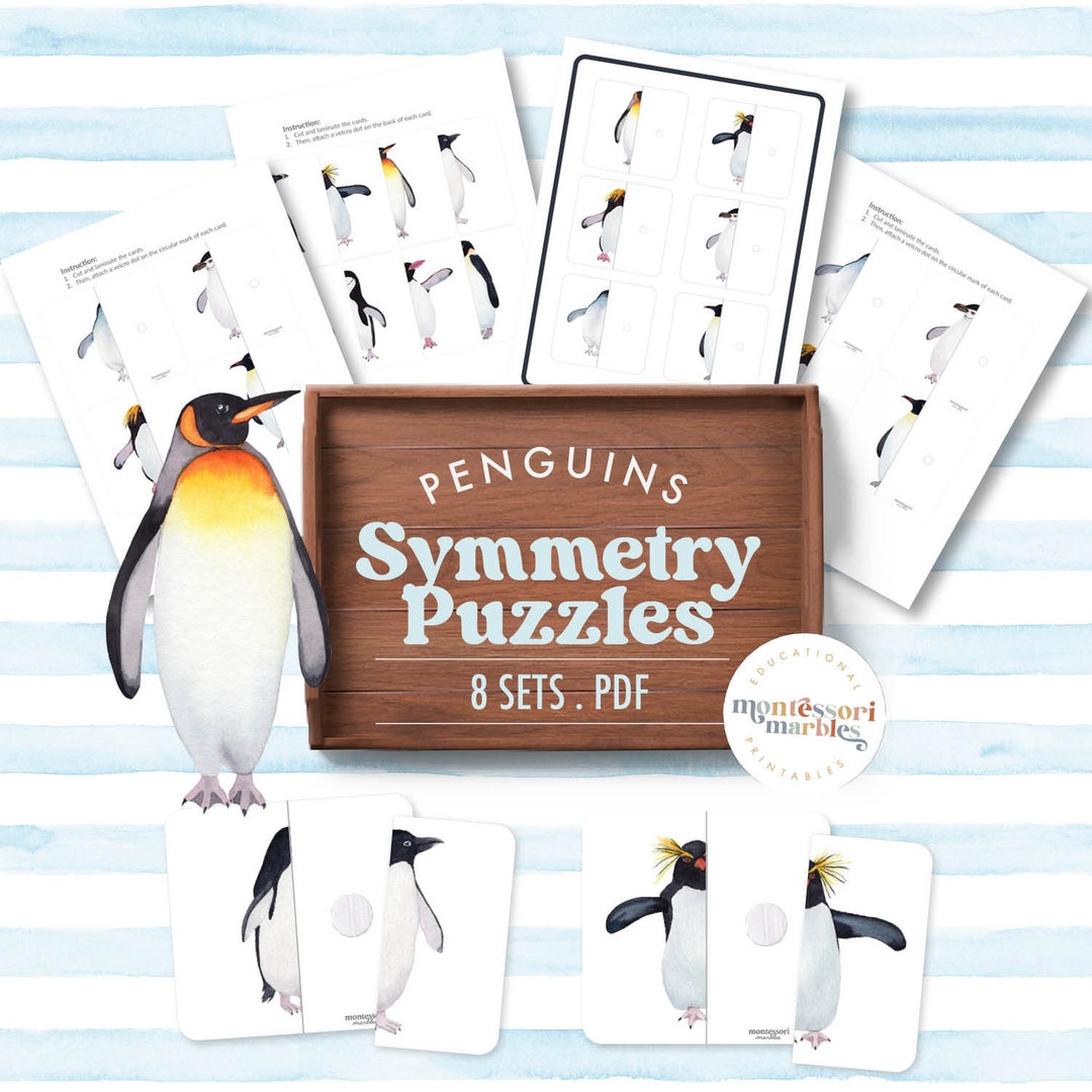 PENGUINS Two-piece Puzzles | Montessori Inspired Printable | Preschool ...