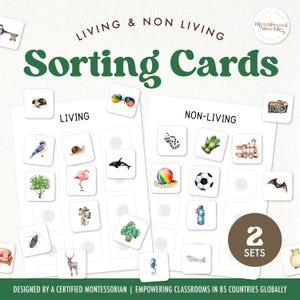 LIVING & NON-LIVING Sorting Cards, Montessori Inspired Activities ...