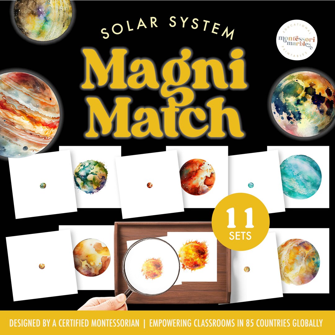 Solar System Magni Match | 11 Planet Cards Visual Skills | Ages 4-8 ...