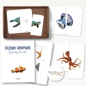OCEAN ANIMALS Symmetry Puzzles | Montessori Inspired Printable ...