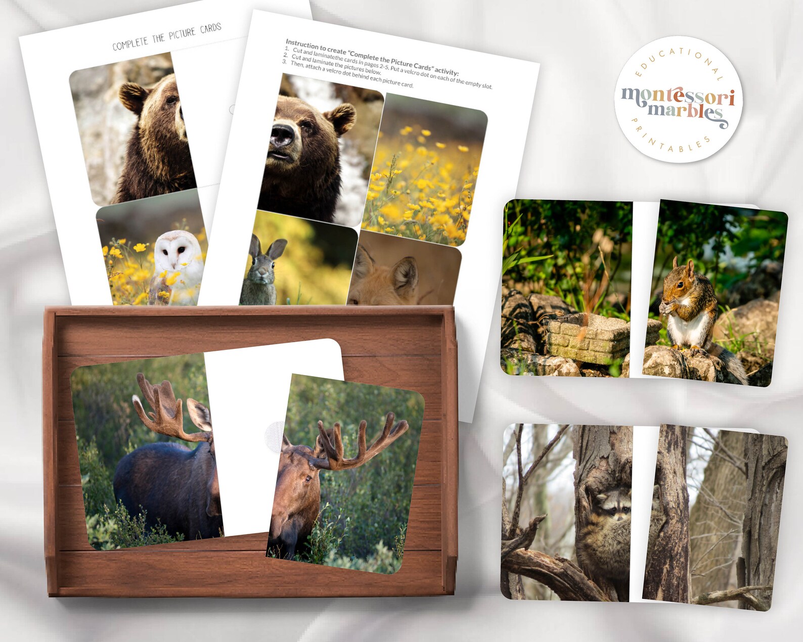 WOODLAND ANIMALS Montessori Picture Matching Activity, Toddlers ...