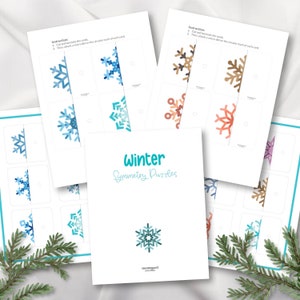 WINTER Complete the Snowflakes Symmetry Puzzles Montessori Inspired ...