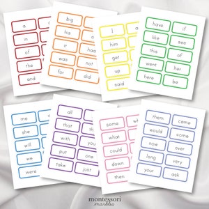SIGHT WORDS Cards Montessori Puzzle Words for Learning Sight - Etsy