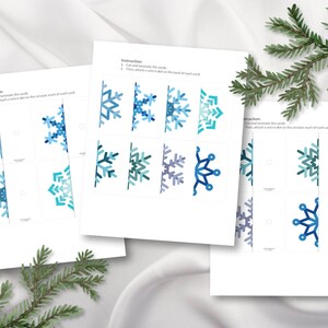 WINTER Complete the Snowflakes Symmetry Puzzles Montessori Inspired ...