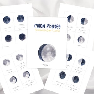 CURSIVE MOON PHASES Montessori Nomenclature Cards Montessori - Etsy