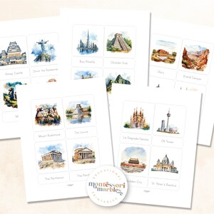 Landmarks Nomenclature Cards: Montessori Inspired (digital Download) - Etsy