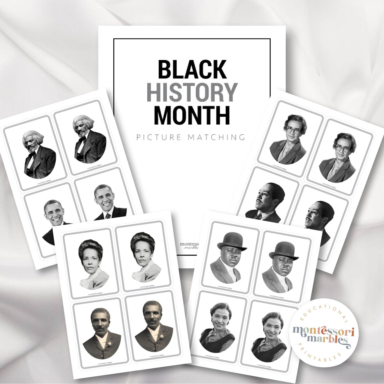 BLACK HISTORY MONTH Matching Picture Cards of Famous African Americans ...