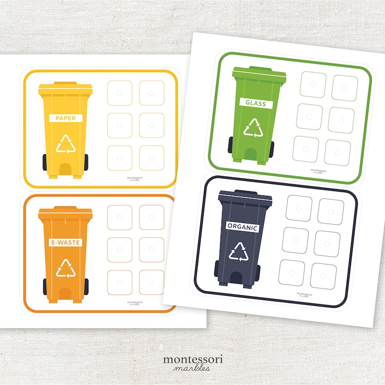EARTH DAY RECYCLABLE Sorting Cards Montessori Inspired - Etsy