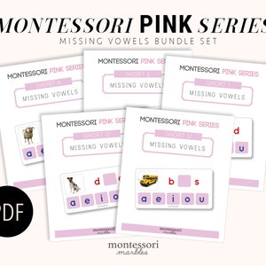 BUNDLE PACK Montessori Pink Series Missing Vowels Cards for - Etsy