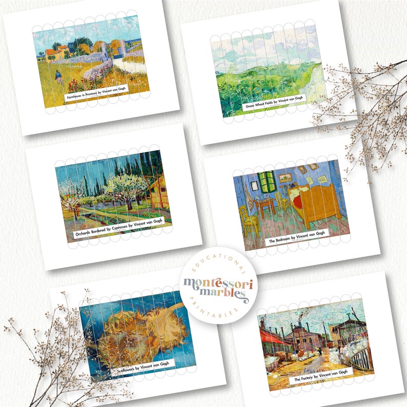 Vincent Van Gogh Craft Stick Puzzles PDF | 10 Famous Paintings Ages 4-8 ...