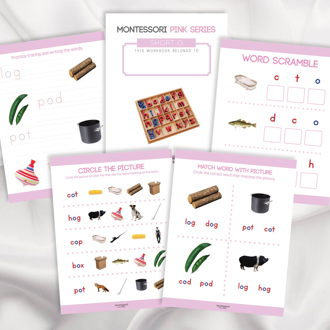 BUNDLE Montessori Pink Series Workbooks Short A E I O U CVC - Etsy