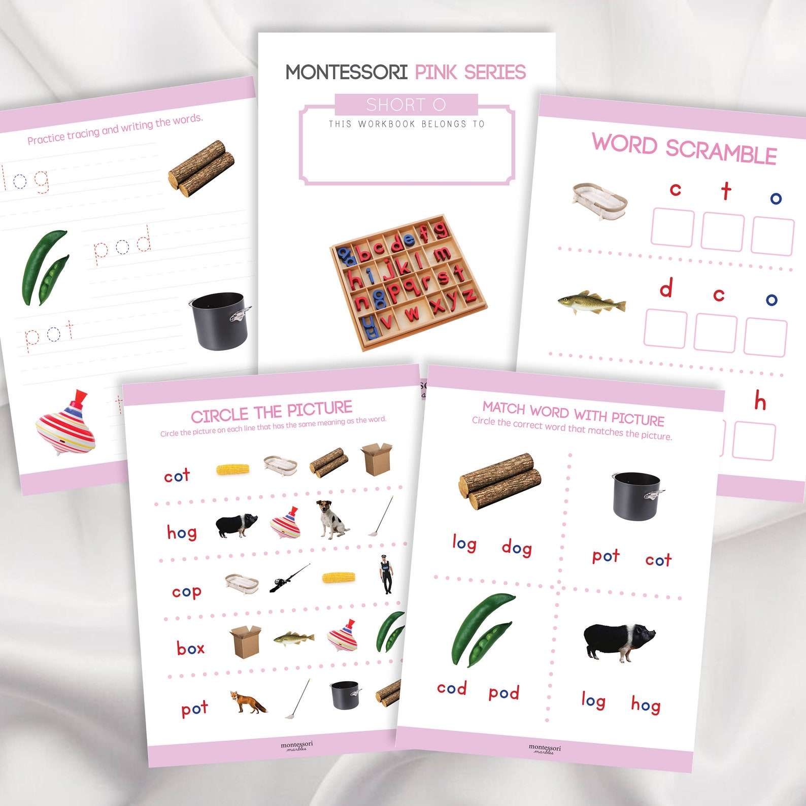 BUNDLE Montessori Pink Series Workbooks Short A E I O U CVC - Etsy