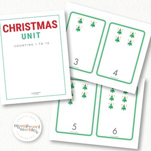 CHRISTMAS Counting Cards, Counter Cards, Count 1 to 10, Preschool Math ...