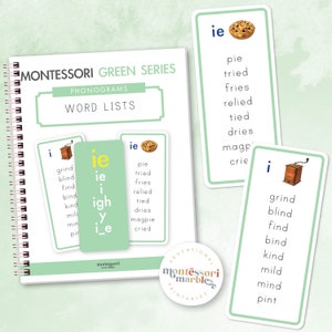 MONTESSORI GREEN SERIES Phonogram Word Lists | Emerging Readers ...