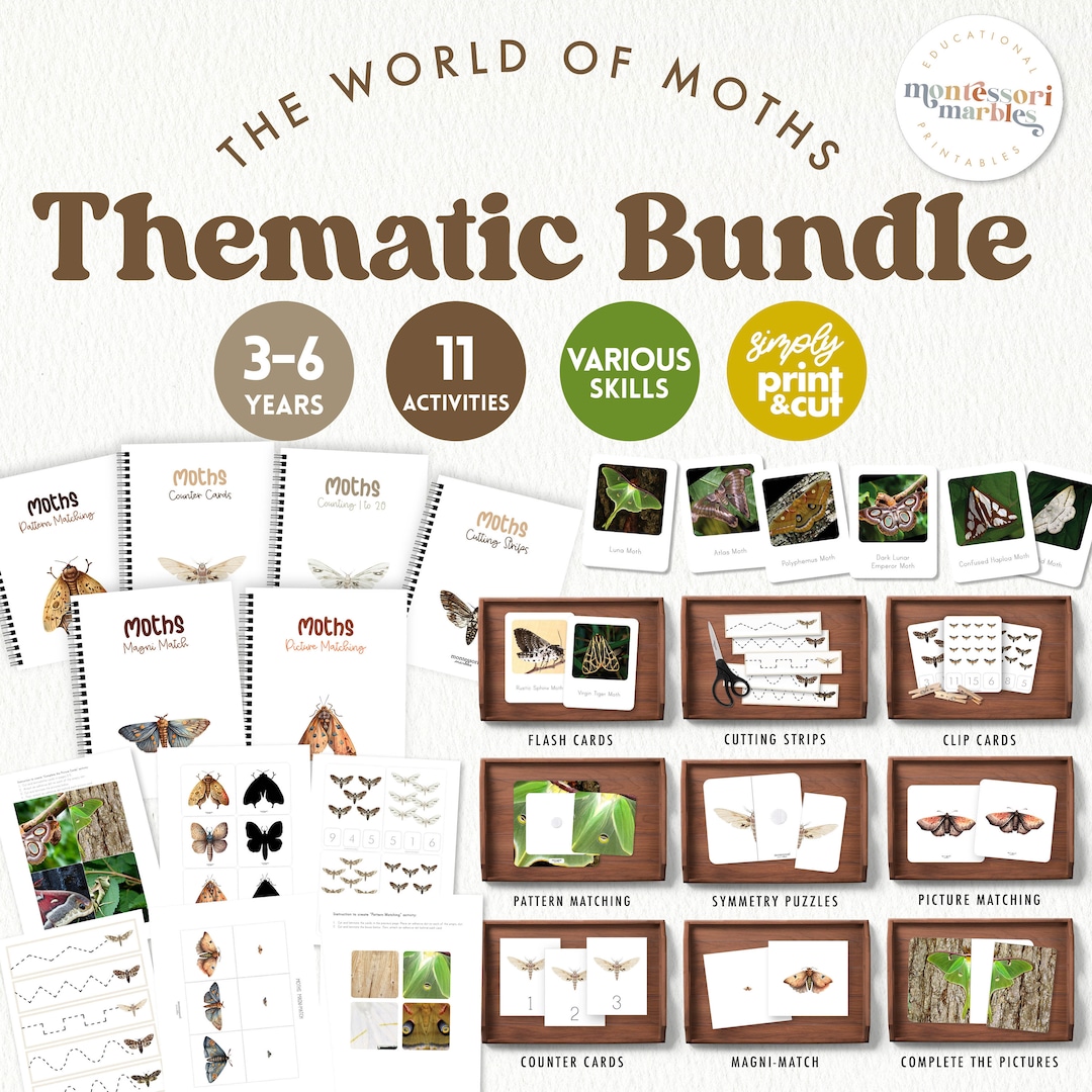 MOTHS Activity Bundle | Montessori Inspired Resources | Nature-based ...