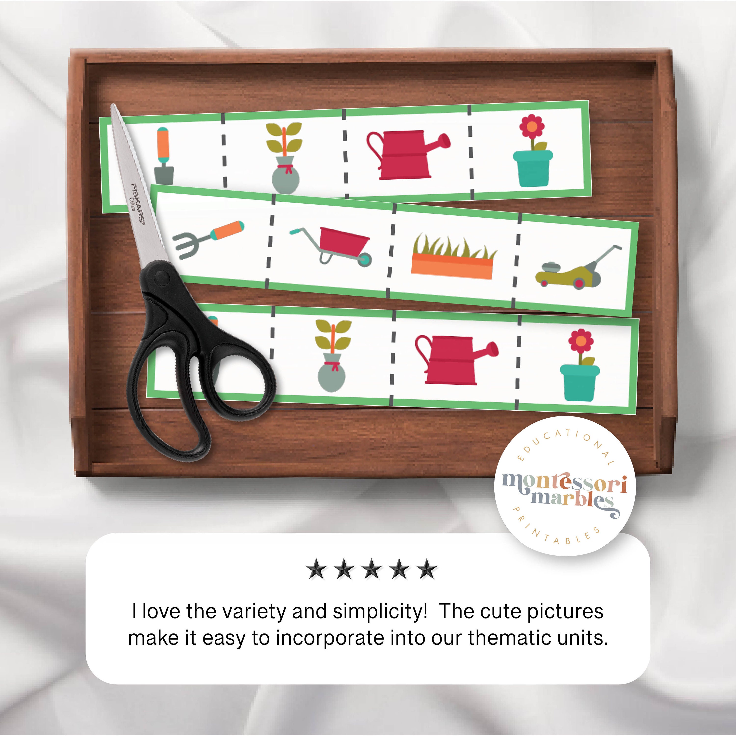 GARDENING Cutting Strips Spring Theme for Preschool Fine Motor Activity ...