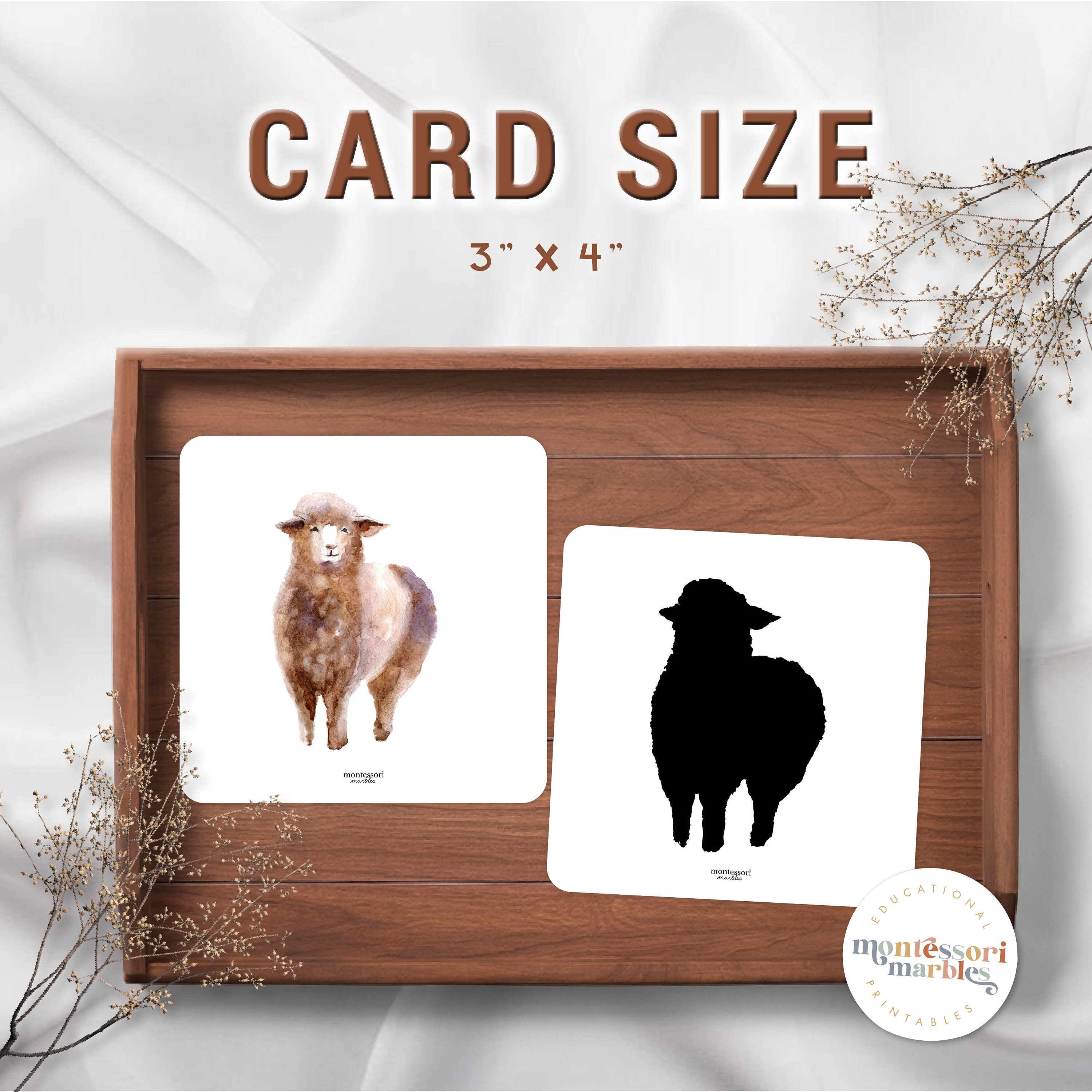 Farm Animals Shadow Matching Game | Montessori Visual Skills ...