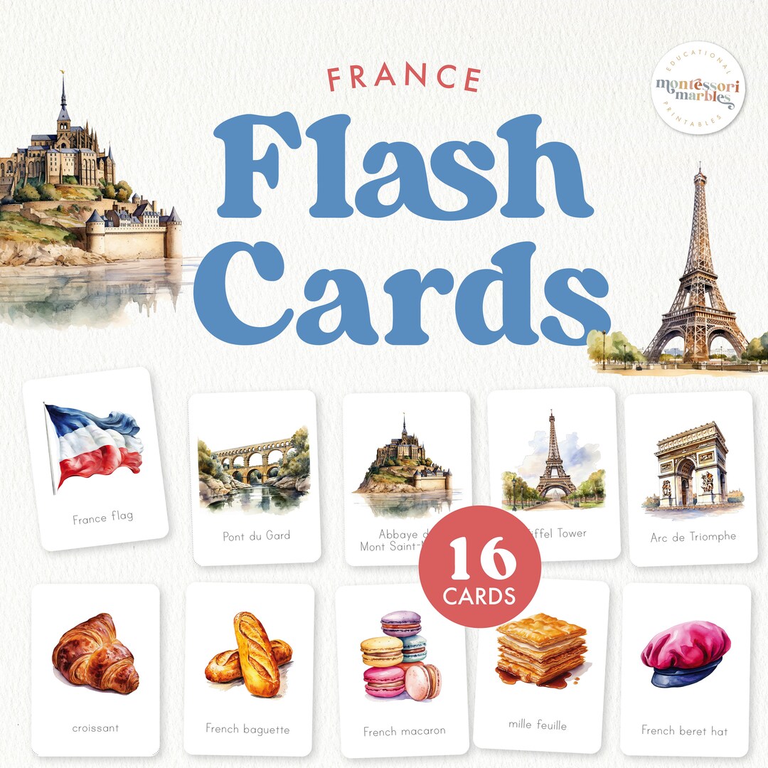 FRANCE Flash Cards | Learn About France | Montessori at Home for ...
