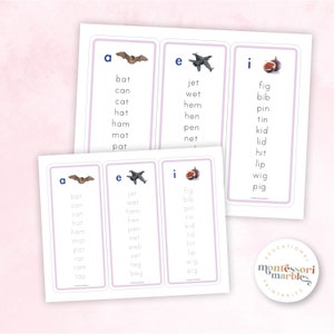 MONTESSORI PINK SERIES Short Vowels Word Lists | Emerging Readers ...