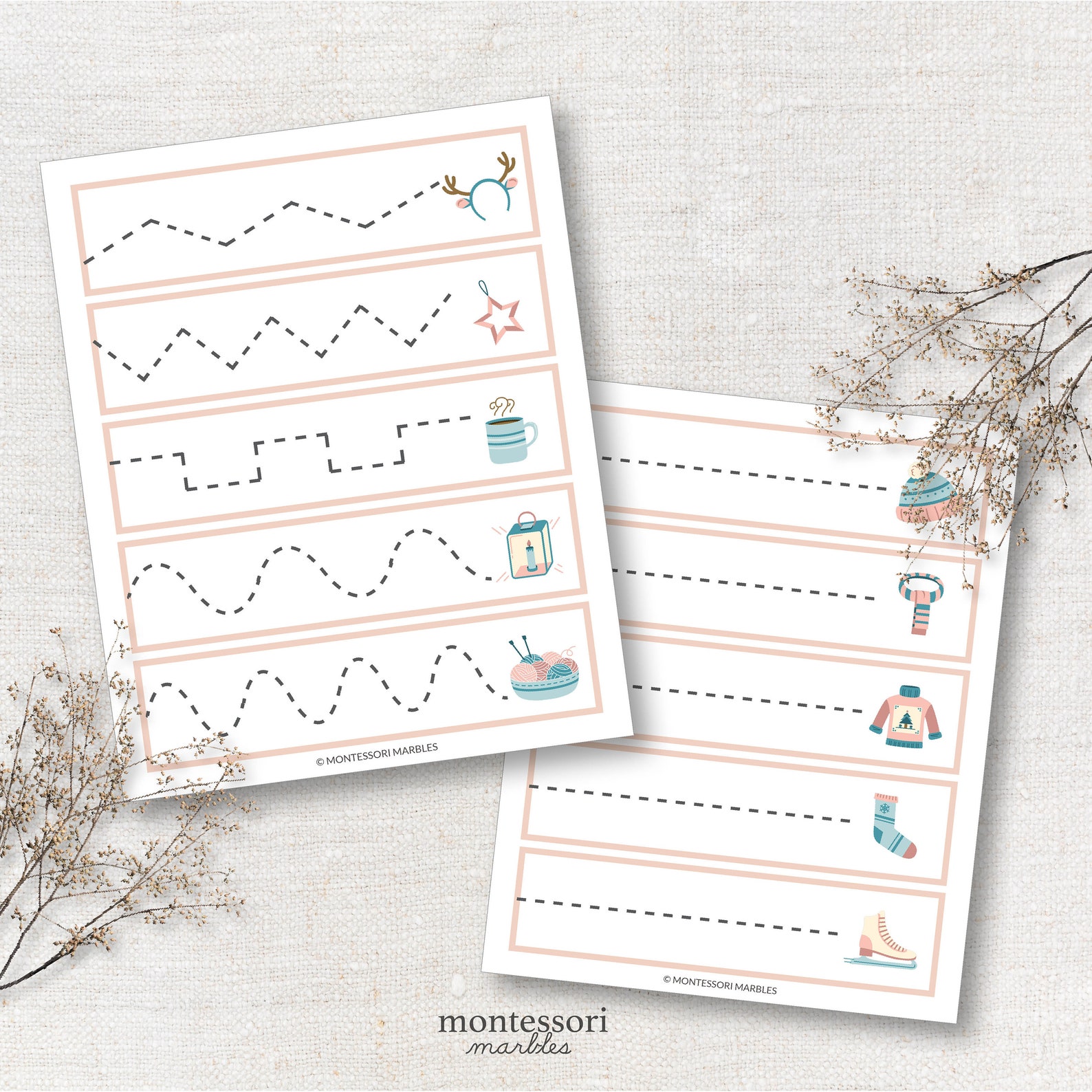 WINTER Cutting Strips Scissors Skills Cutting Skills Fine | Etsy