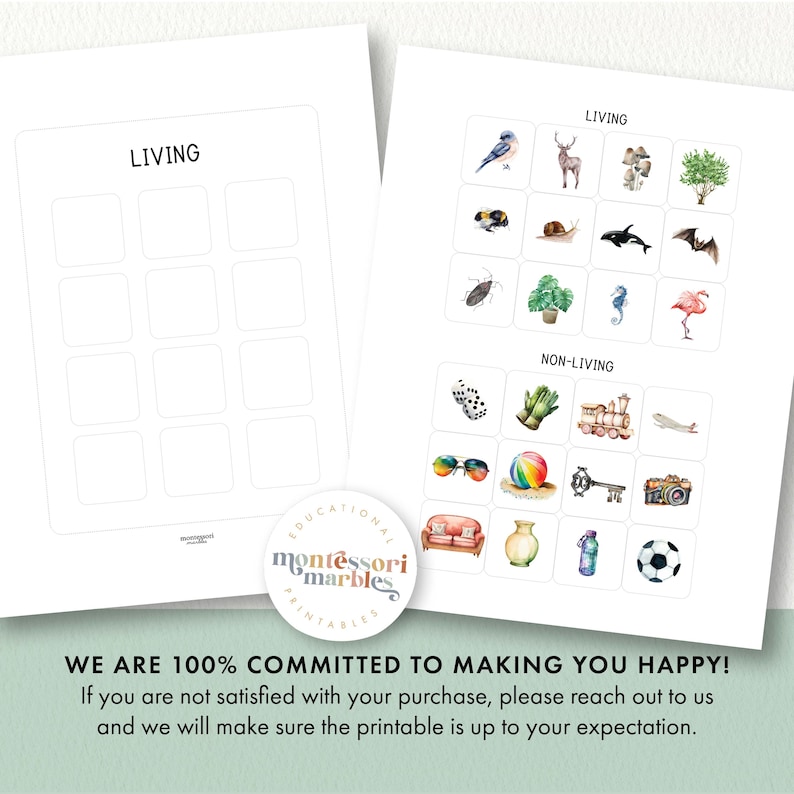 Living & Non-living Sorting Cards | Montessori Science Concept Learning ...