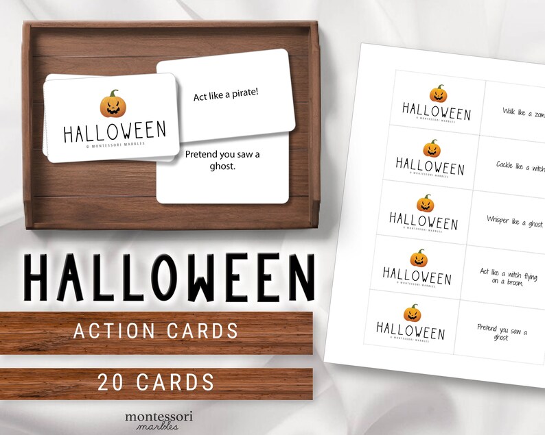 HALLOWEEN Action Cards Fun Games for Halloween Halloween - Etsy