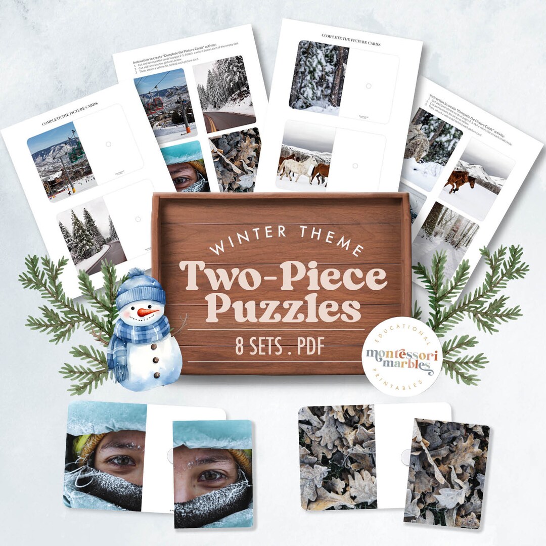 WINTER Complete the Pictures Activity | Montessori Inspired Printable ...