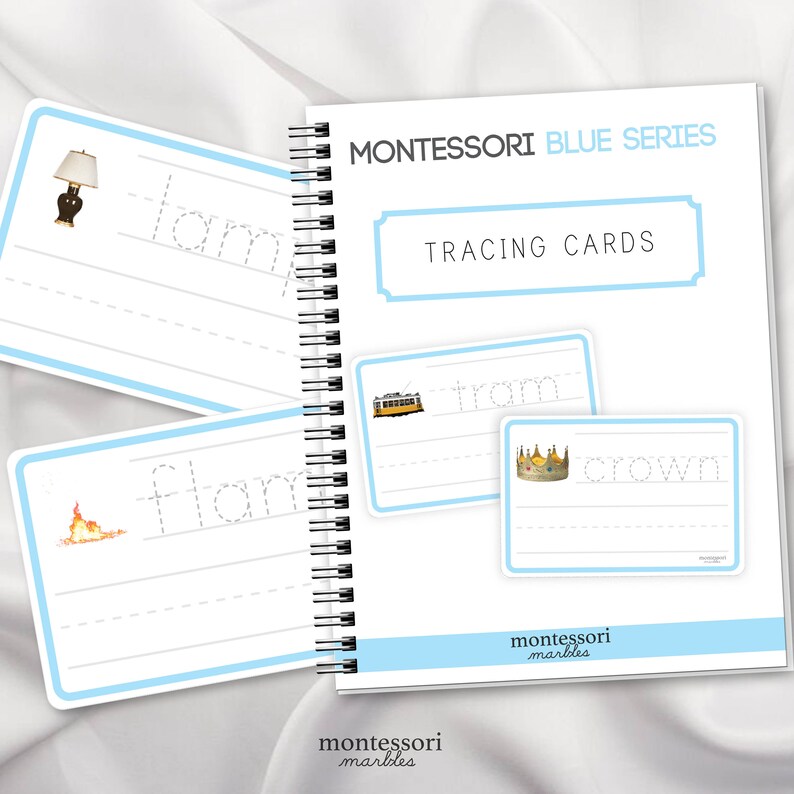 MONTESSORI BLUE Series Tracing Cards Tracing Words - Etsy