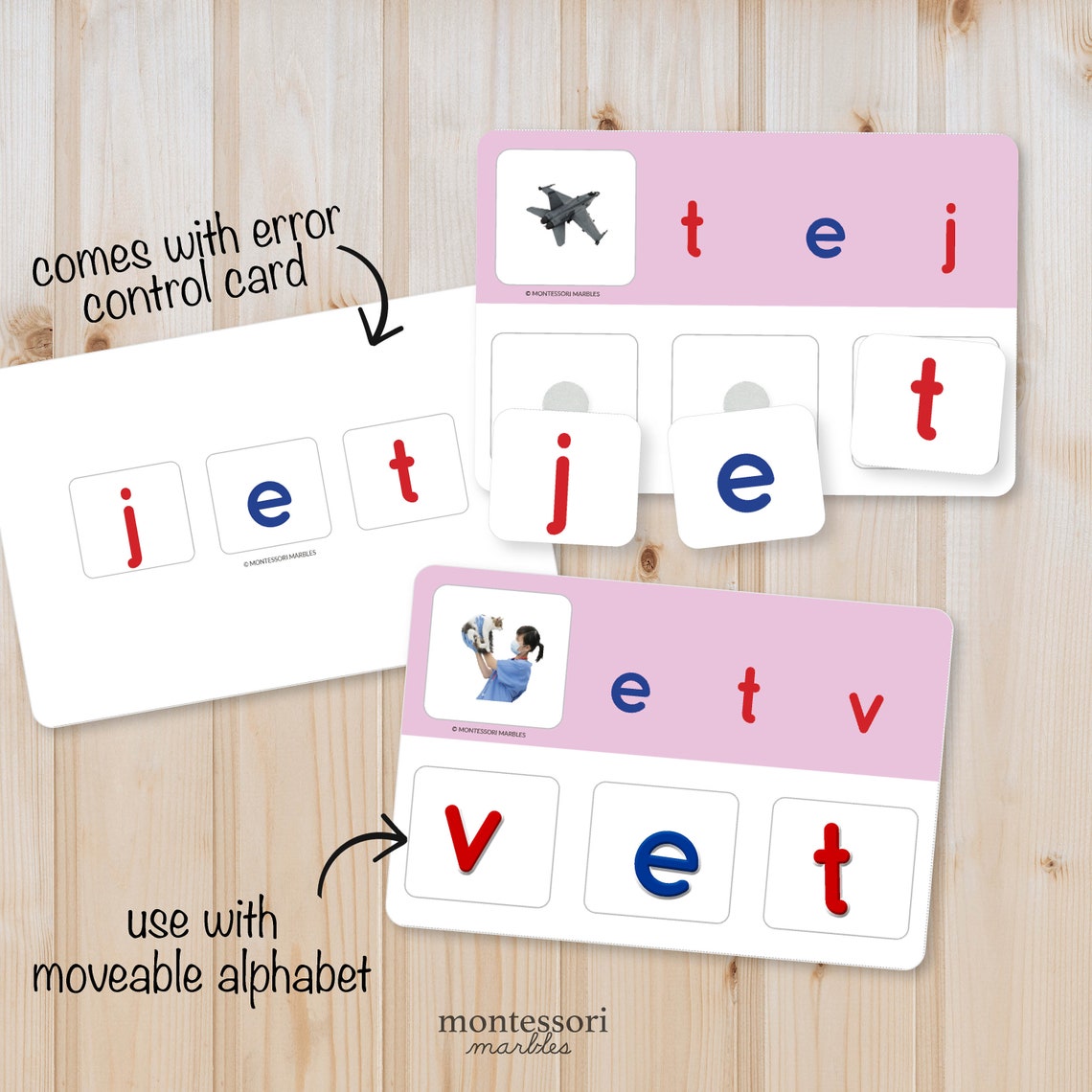 Montessori Pink Series Jumbled Word Cards for Short E - Etsy