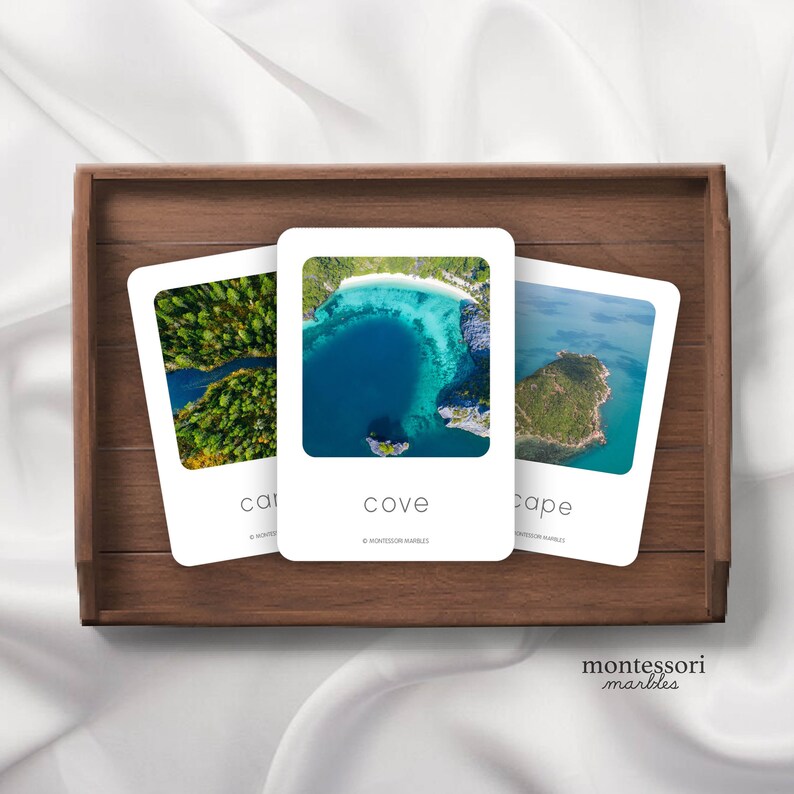 LANDFORMS Flash Cards Montessori Inspired Cards Social - Etsy