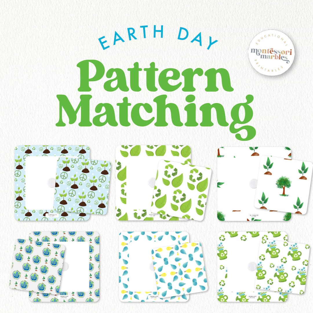 EARTH DAY Pattern Matching Puzzle Activity | Montessori Inspired ...