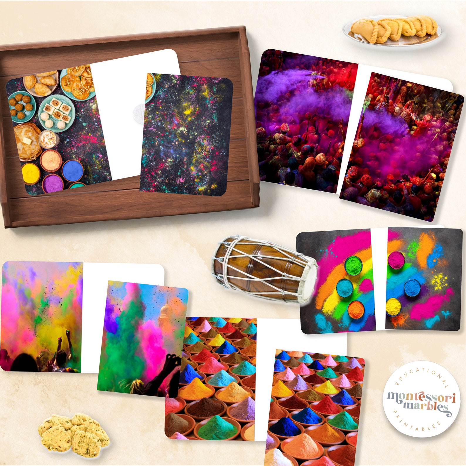HOLI FESTIVAL Complete the Pictures | Montessori Picture Matching ...