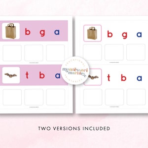 Montessori Pink Series Jumbled Word Cards for Short A, Activity for ...