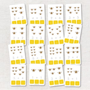 BEE UNIT Addition Clip Cards Simple Addition for - Etsy