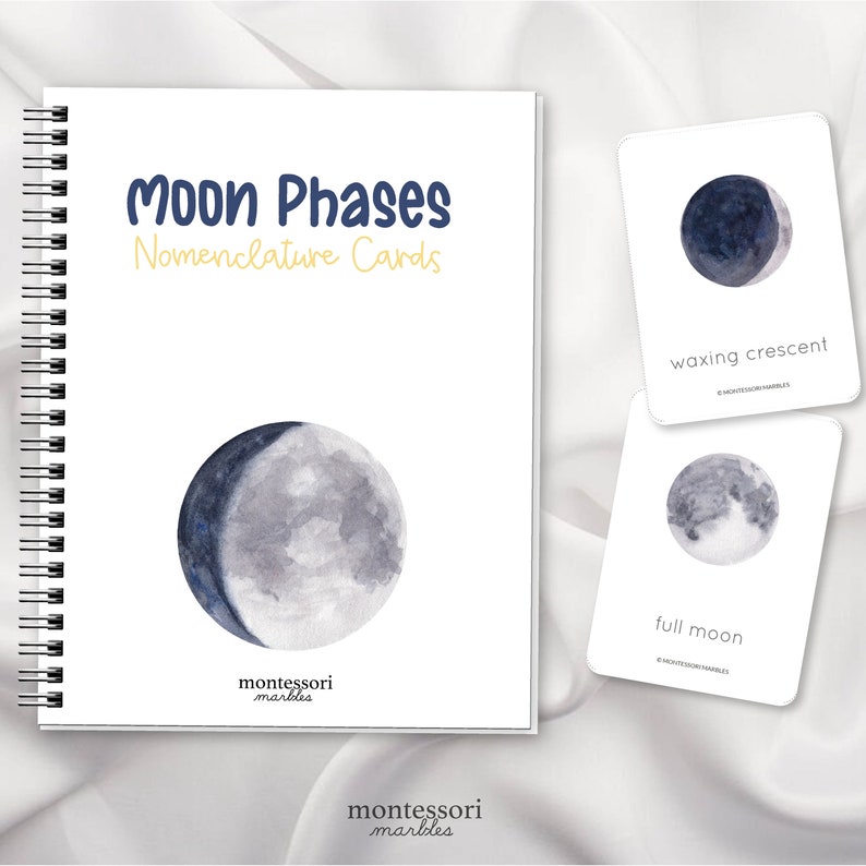 MOON PHASES Montessori Nomenclature Cards Montessori at Home - Etsy
