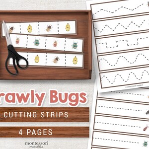 BUGS Cutting Strips for Montessori Toddler & Prek Fun Spring - Etsy