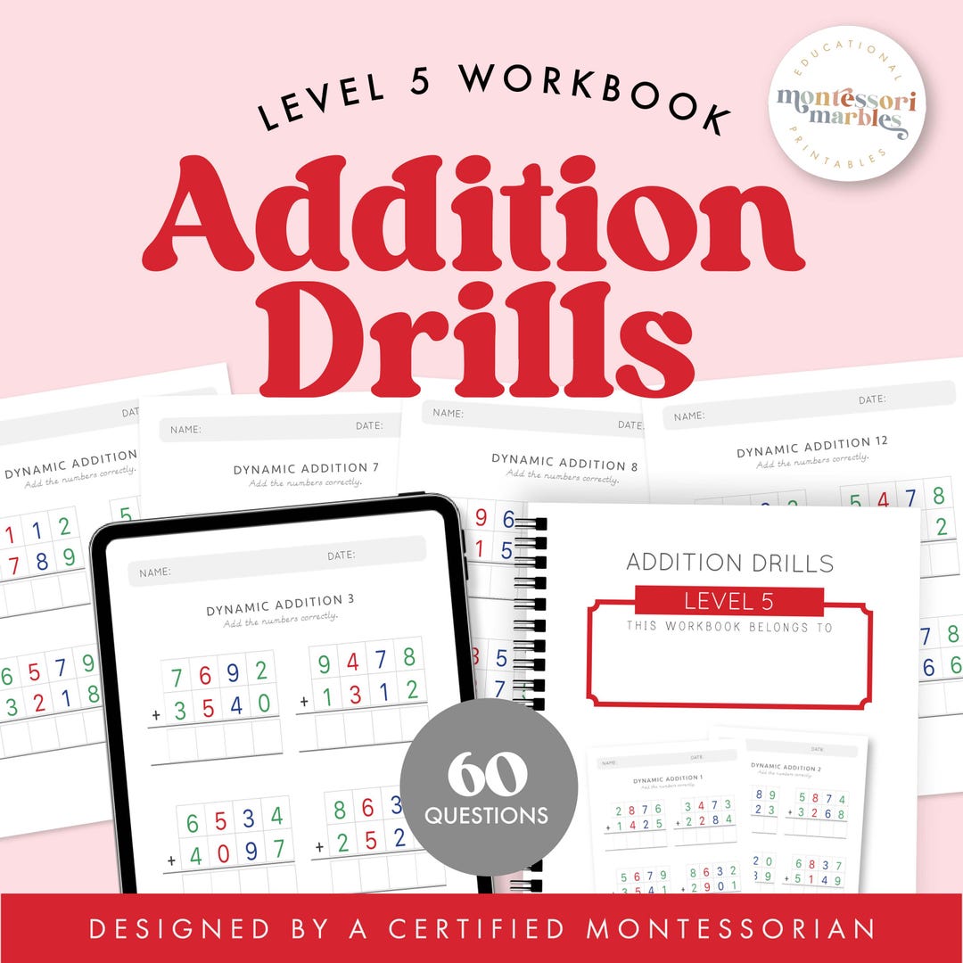 Addition Drills Level 5 Workbook | Dynamic Addition PDF Ages 8-10 ...