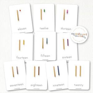 MONTESSORI GOLDEN BEADS Nomenclature Cards in Words | Kindergarten Math ...
