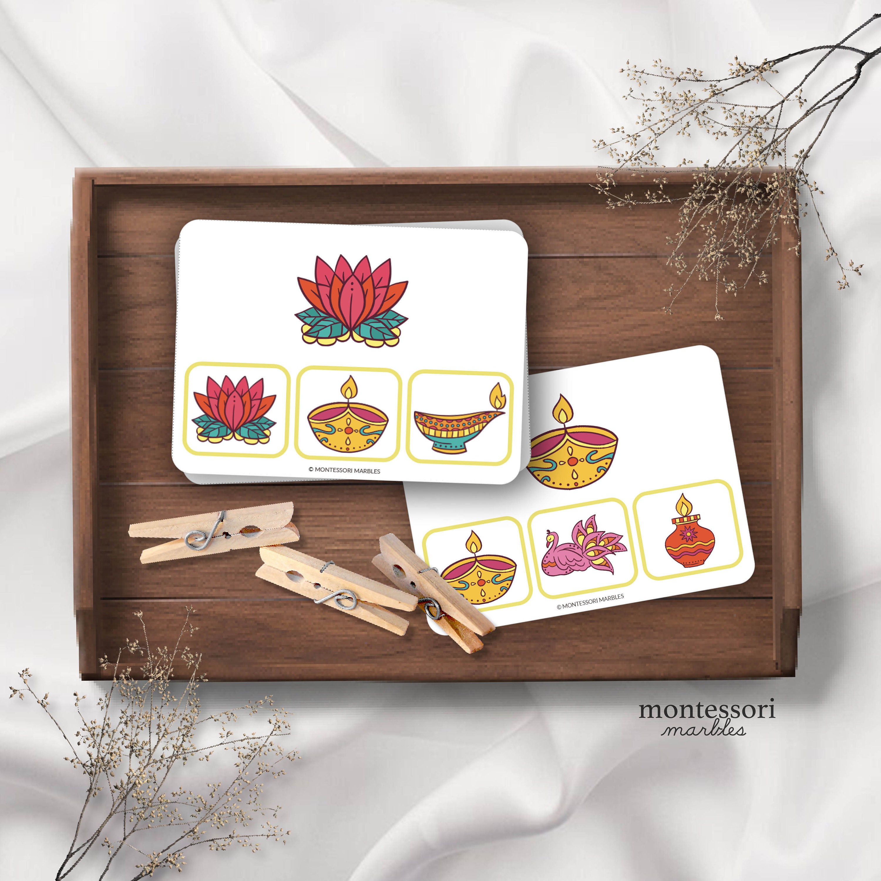 DIWALI Picture Matching Clip Cards Montessori Inspired - Etsy