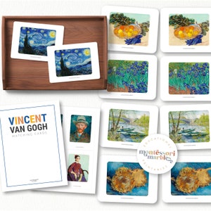 VINCENT VAN GOGH Matching Picture Cards, Famous Paintings, Art History ...